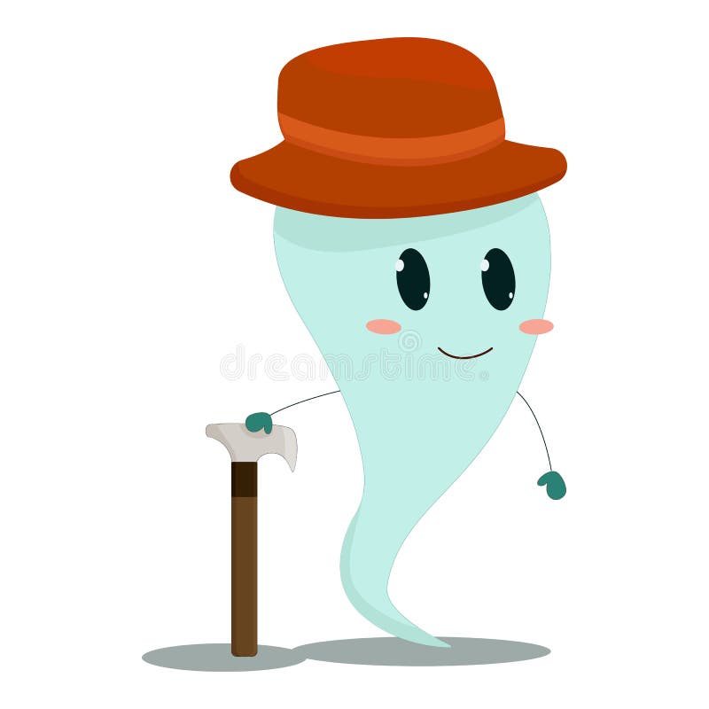 Halloween Ghost with a Hat on His Head and an Ax in His Hands Stock ...