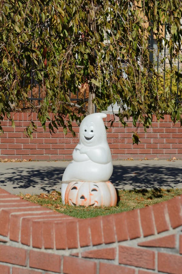 Halloween Ghost and Jack O`lantern Stock Image - Image of october ...