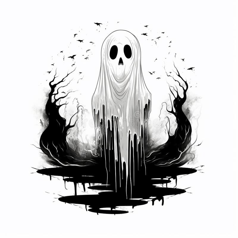 Halloween Ghost Mask Design Stock Illustration - Illustration of spirit ...