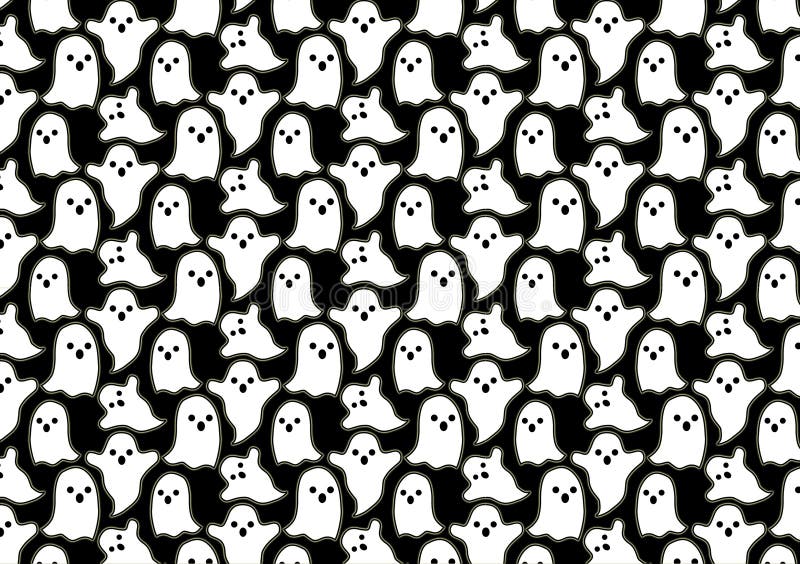 Halloween Ghost Pattern Design for Use As Wallpaper Stock Illustration ...