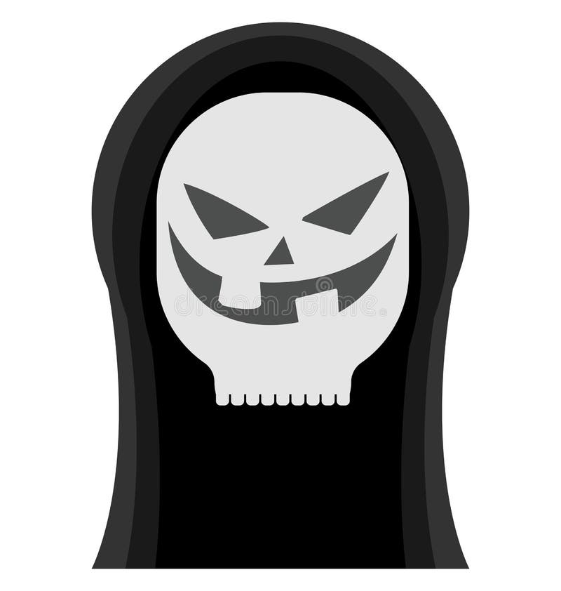 Halloween Ghost, Scary Color Isolated Vector Icon Which Can Be Easily ...