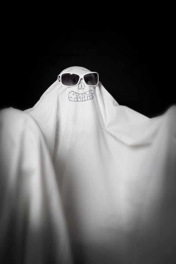 Halloween a Ghost in Sunglasses Stock Photo - Image of reduction ...
