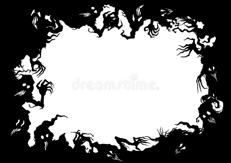 Halloween ghosts frame stock vector. Illustration of border - 160164925