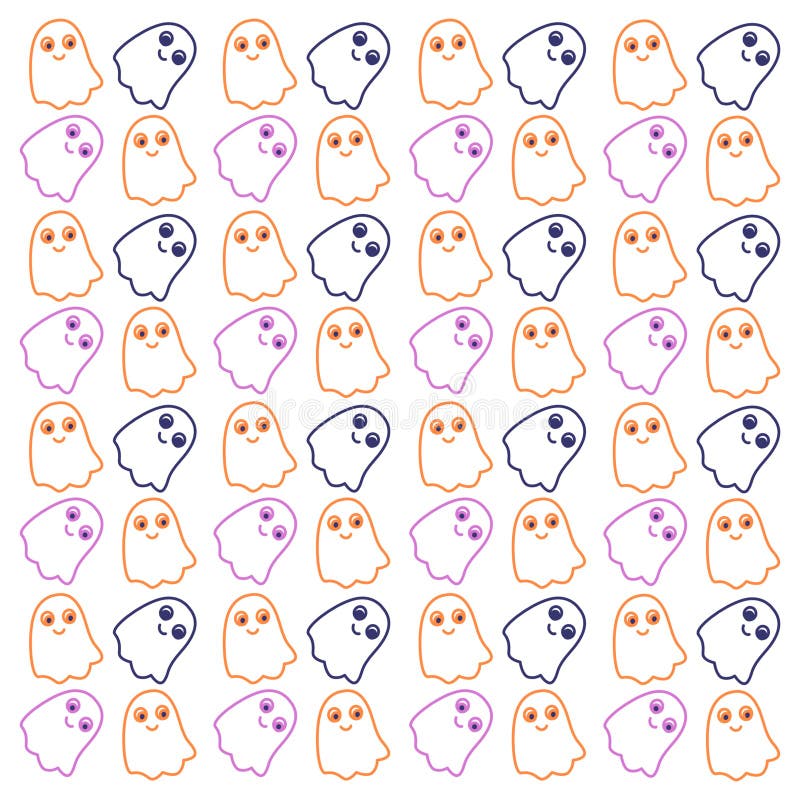 Halloween Ghosts Pattern Texture Background Stock Vector - Illustration ...