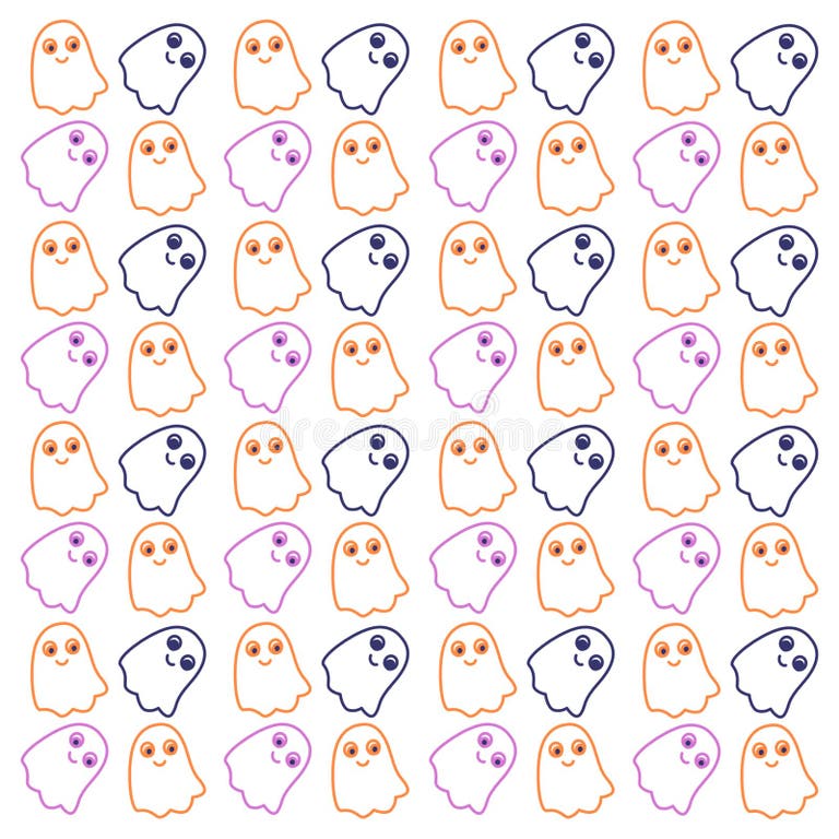 Halloween Ghosts Pattern Texture Background Stock Vector - Illustration ...