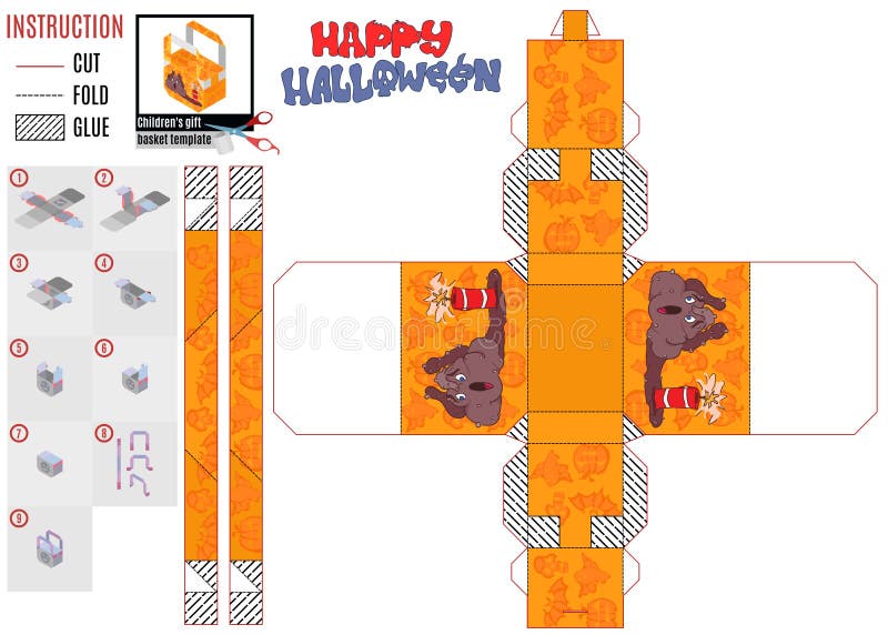 Halloween Gift Box Print Template Monster Dynamite Stock Illustration ...