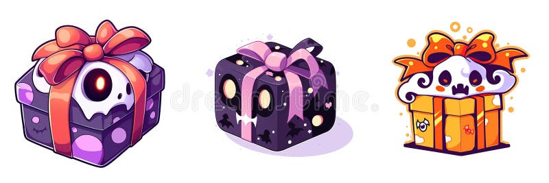 Halloween Gift Boxes Logo 2D AI Generated Stock Image - Image of logo ...