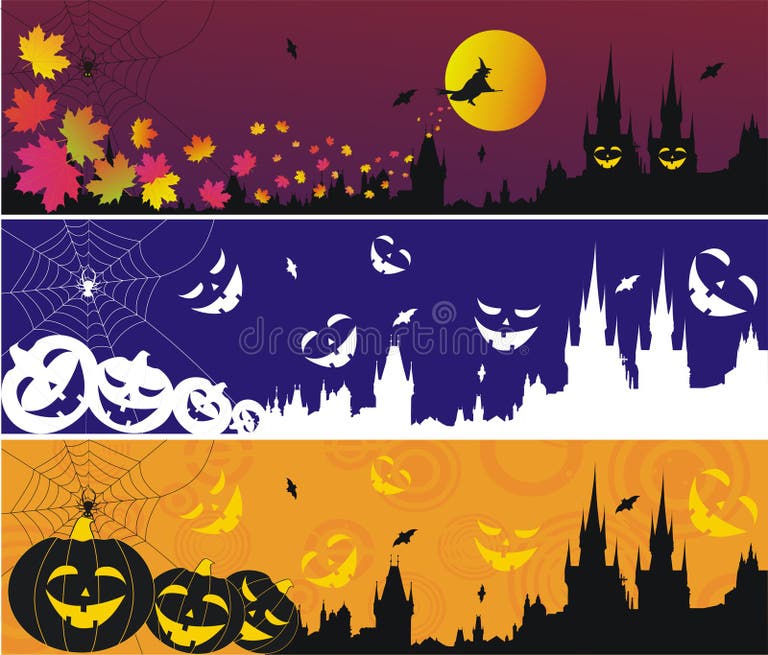 Halloween Gothic banners stock vector. Illustration of bats - 6821869