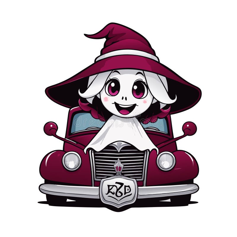 Halloween Graphic Ghost in Burgundy Retro Car Stock Image - Image of ...