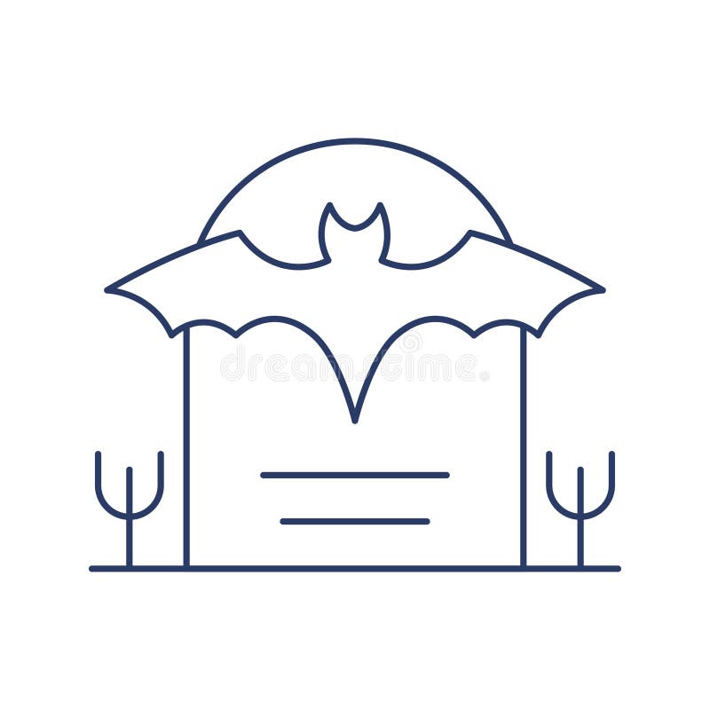 Halloween Grave Evil Bat Icon Stock Vector - Illustration of sign ...