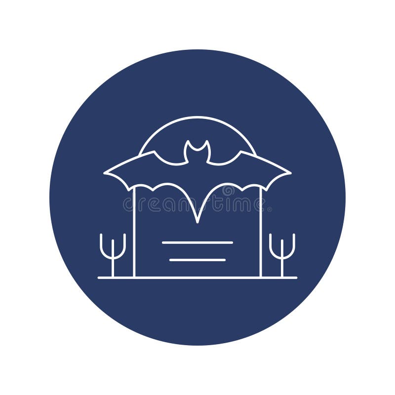 Halloween Grave Evil Bat Icon Stock Vector - Illustration of tombstone ...