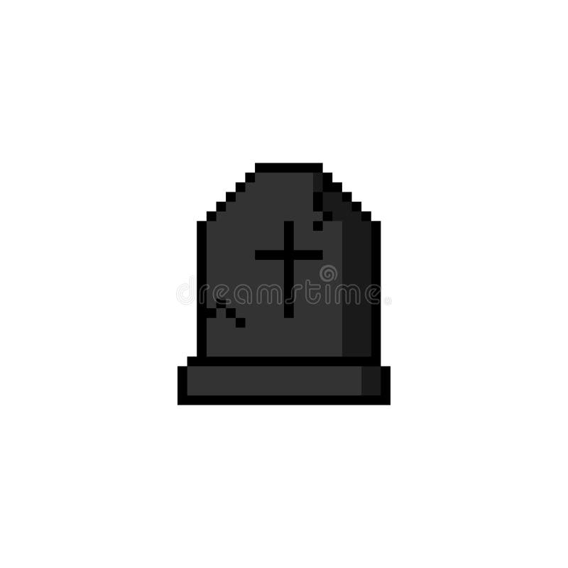 Grave Pixel Art. Tomb 8 Bit. Gravestone Halloween Stock Vector ...