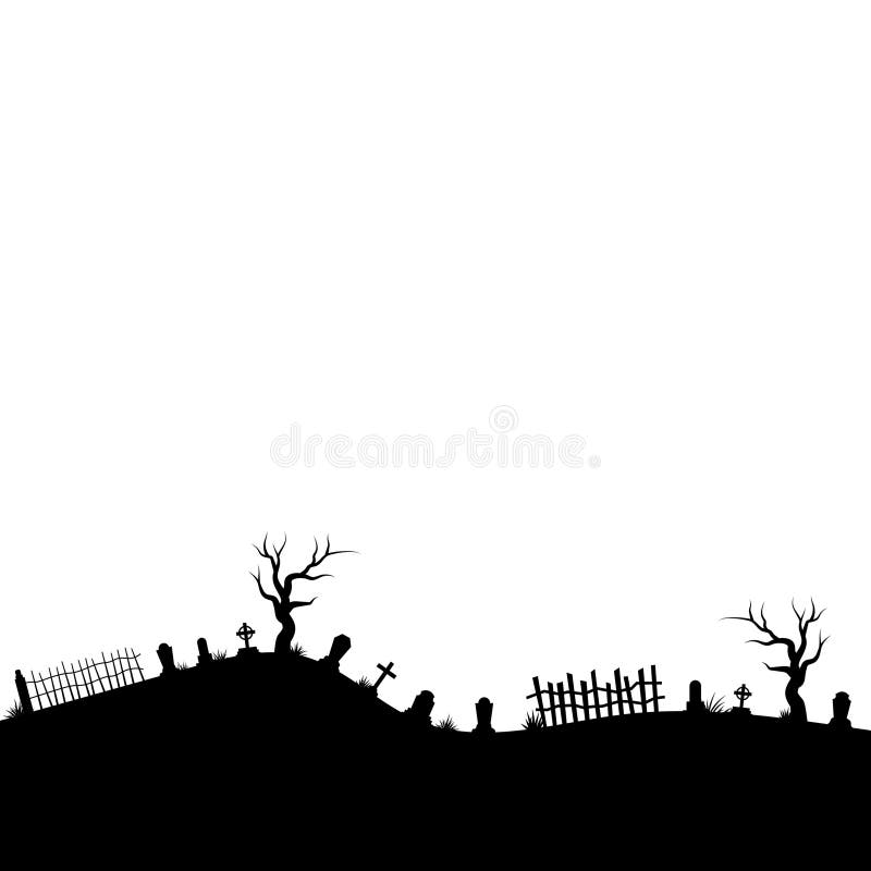 Halloween Graveyard Land Silhouette Stock Illustrations – 79 Halloween ...