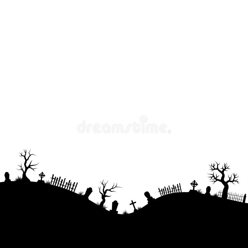 Halloween Graveyard Land Silhouette Stock Illustrations – 79 Halloween ...