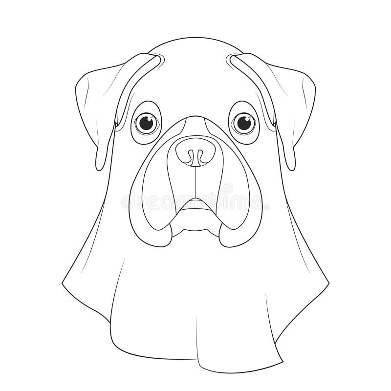 Dot To Dot Boxer Dog Coloring Page for Kids Stock Vector - Illustration ...