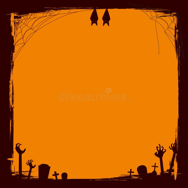Halloween Grunge Frame in a Square Shape Stock Illustration ...