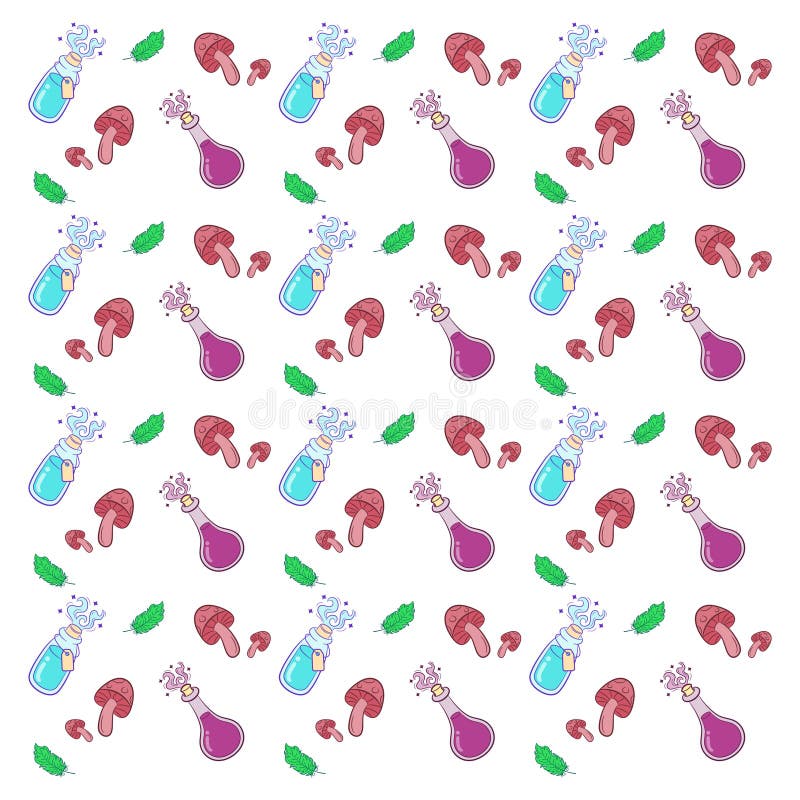 Halloween Hand Drawn Witch Elements Doodle Pattern Stock Vector - Illustration of corn, diagram ...