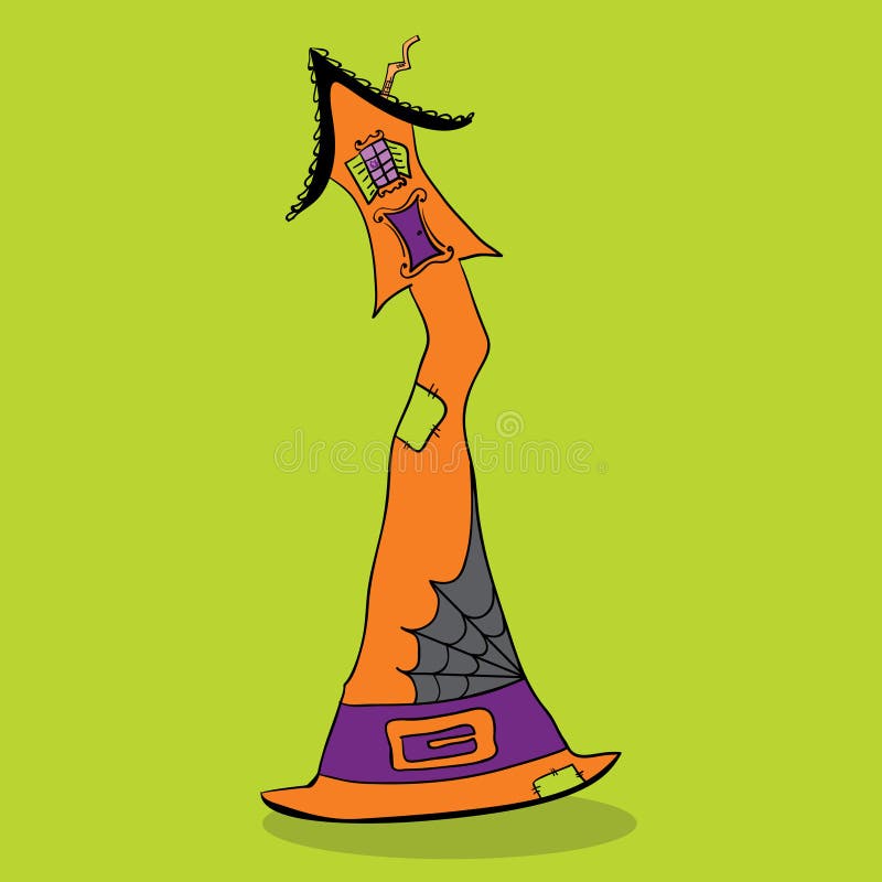 Halloween Hat House Orange 09 Stock Vector - Illustration of halloween ...