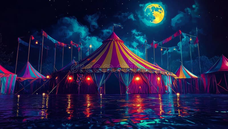 Halloween Haunted Circus Created with Generative Stock Stock Image ...