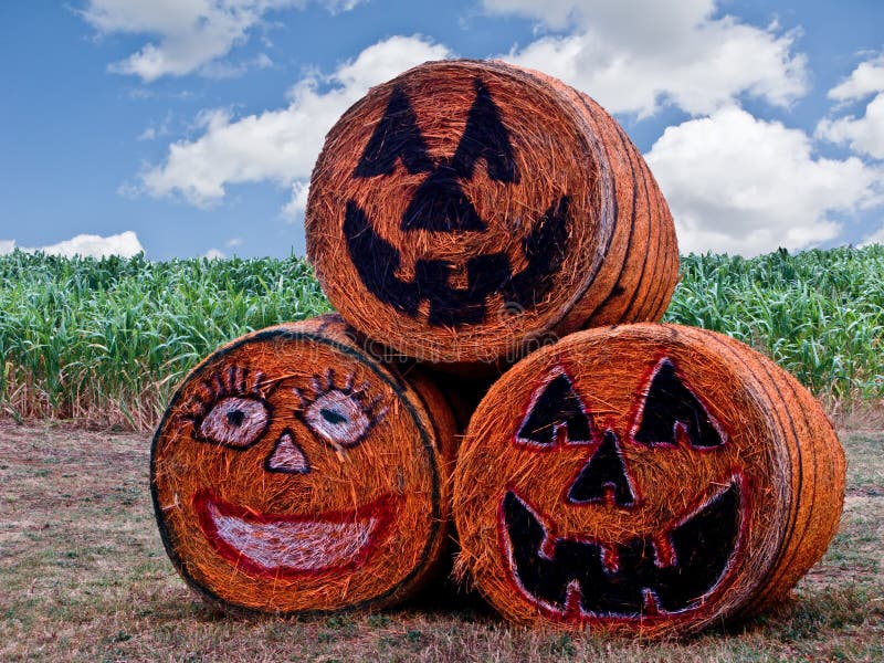 Halloween Hay Bales-8291 stock photo. Image of agricultural - 6713928