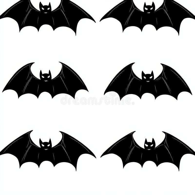 Halloween Helloween Bat Skull Seamless Pattern Illustration Stock ...