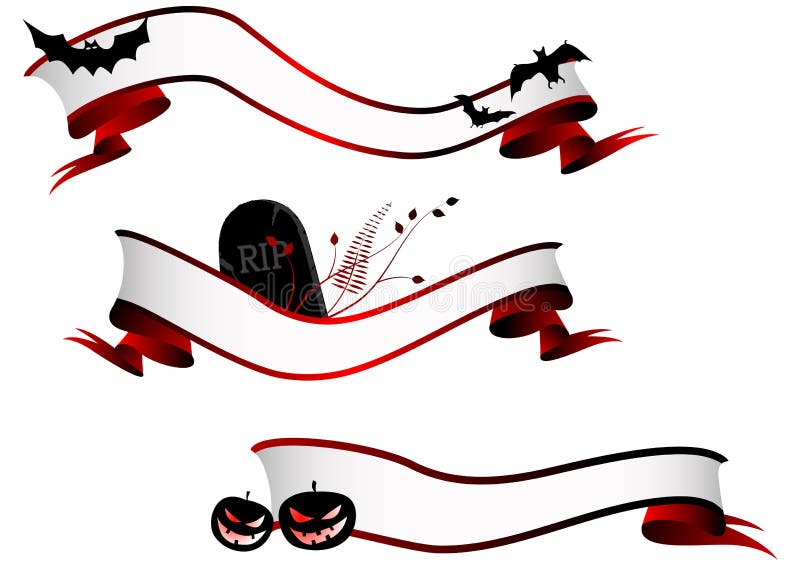 Halloween Horizontal Banners, Set Stock Vector - Illustration of rusty ...