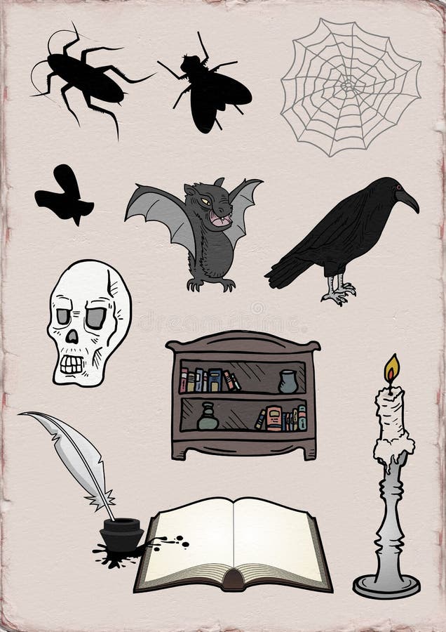 Halloween horror elements stock illustration. Illustration of dead ...