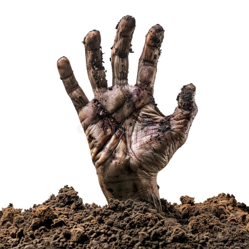 Halloween Horror Hand Coming from Grave on Transparent Background - Ai ...