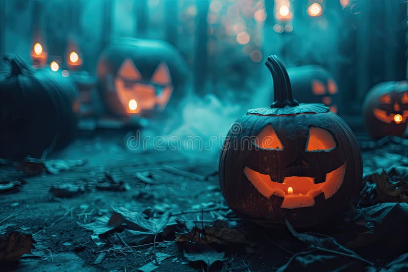 Halloween Horror Party Banner Template with Copyspace Stock ...