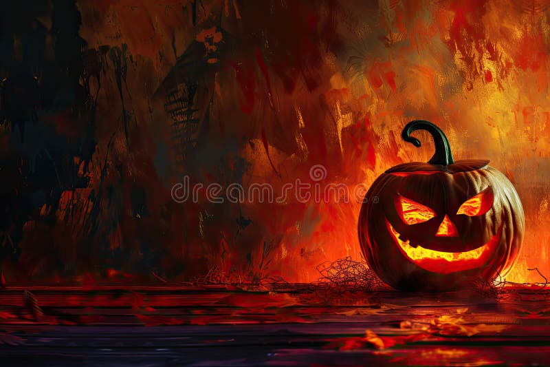 Halloween Horror Party Banner Template with Copyspace Stock ...