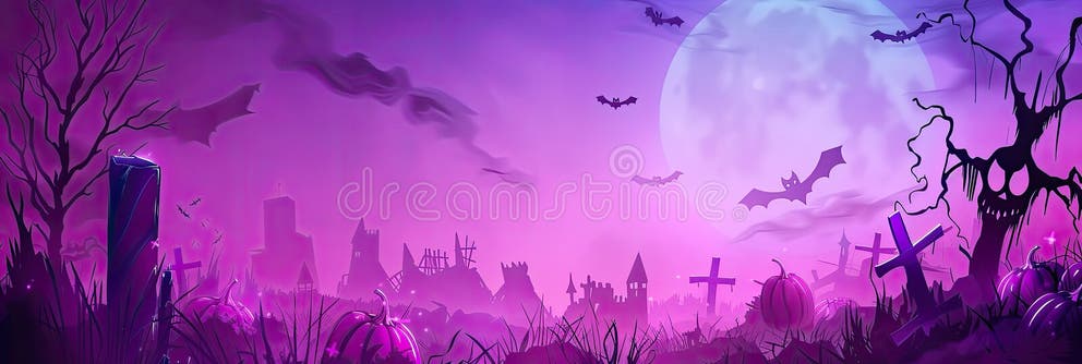 Halloween Horror Party Banner Template with Copyspace Stock ...