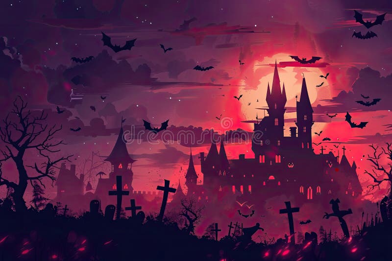 Halloween Horror Party Banner Template with Copyspace Stock ...