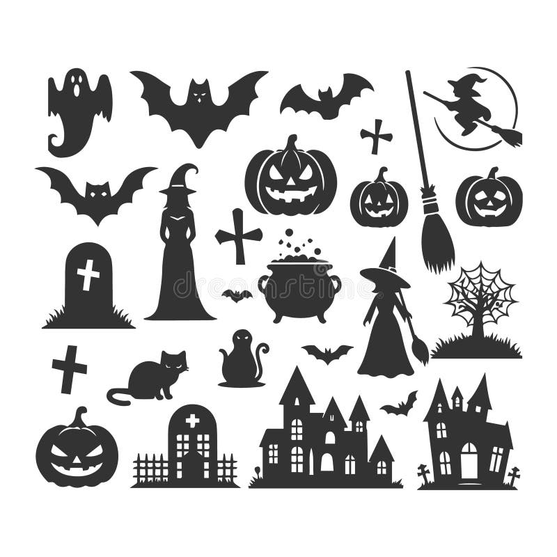 Halloween Horrors Vector Design Elements Collection (Set-04) Stock ...