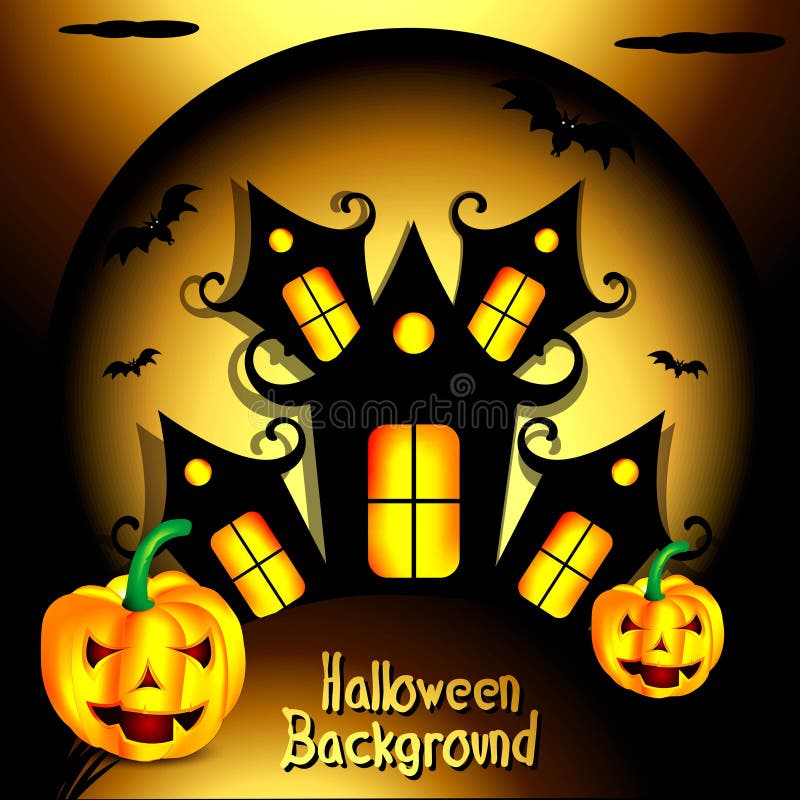 Halloween Background with Wave Stock Vector - Illustration of flying ...