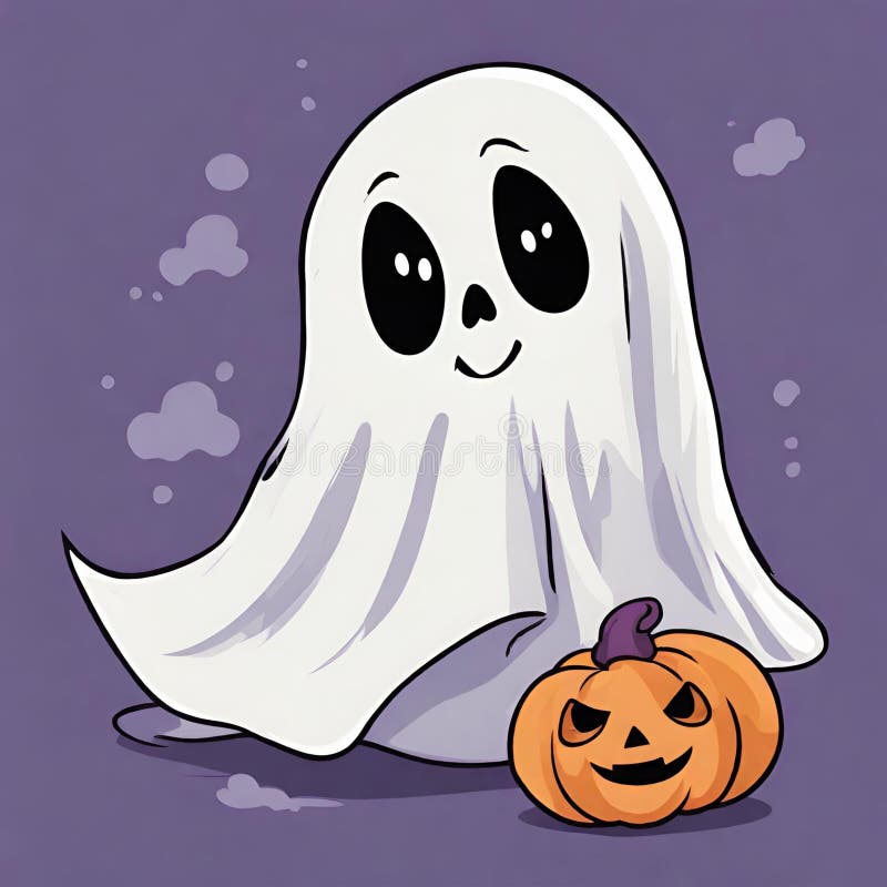Halloween Hug Spooky Ghost Hugging Pumpkin Stock Illustration ...