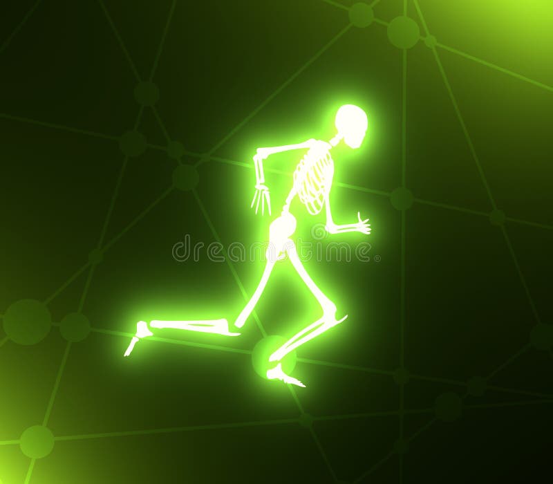 Halloween human skeleton stock illustration. Illustration of flat ...