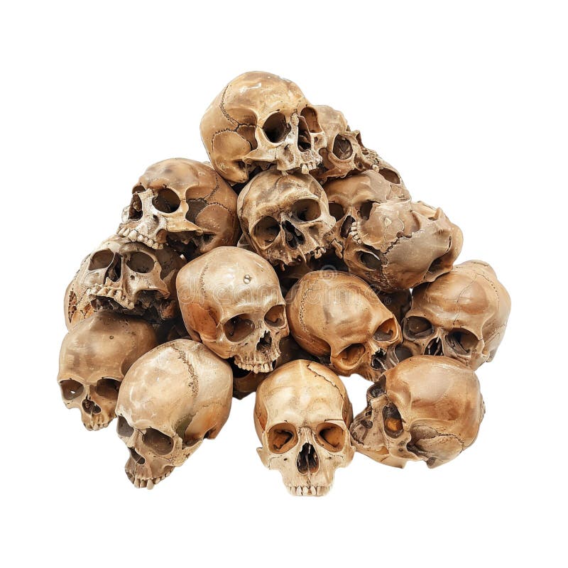 Halloween Human Skulls Stack on Transparent Background - Ai Generated ...