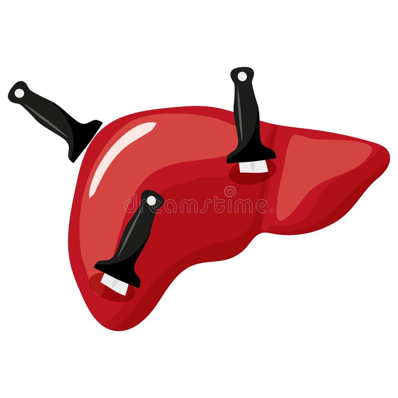 Halloween Icon, Namely a Human Liver with Knives Stock Vector ...