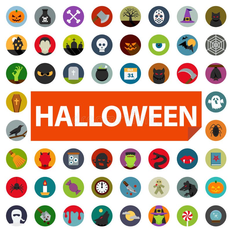 Halloween icon set stock illustration. Illustration of doll - 34688639