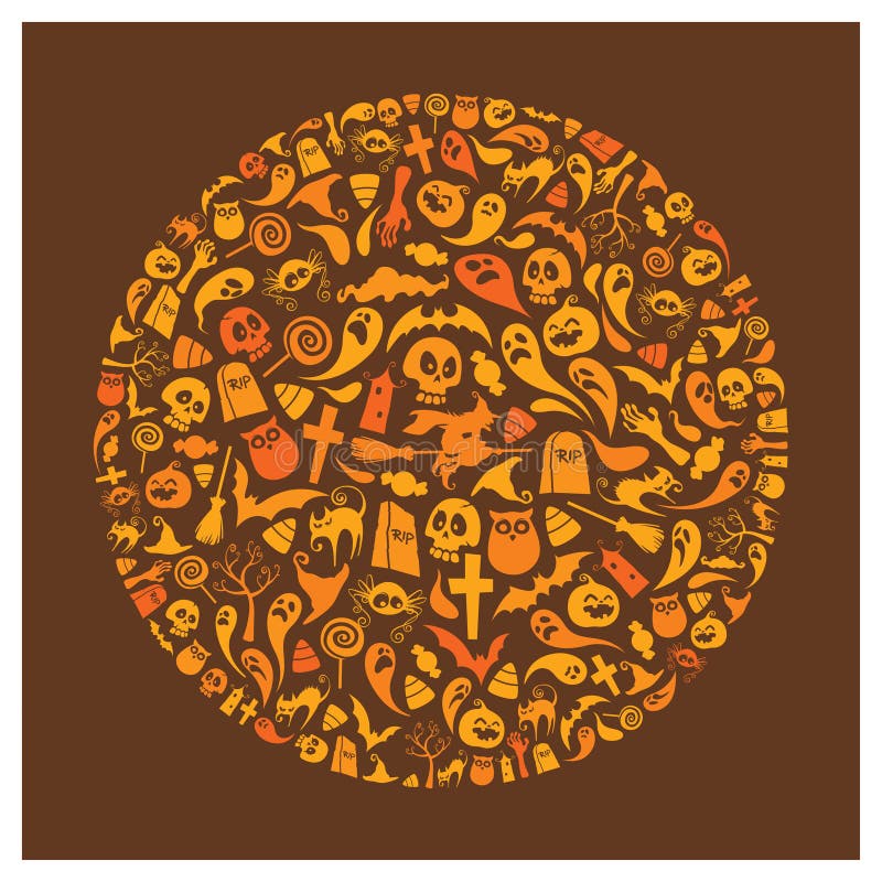 Halloween icons - Circle stock vector. Illustration of color - 43382419