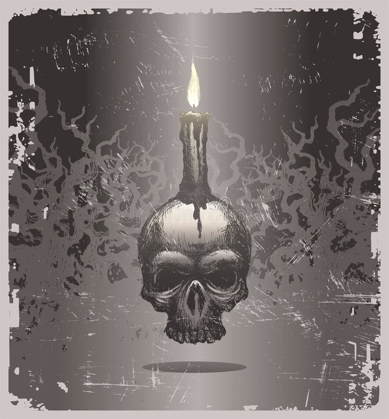 Halloween Illustration with Skull and Candle Stock Illustration ...
