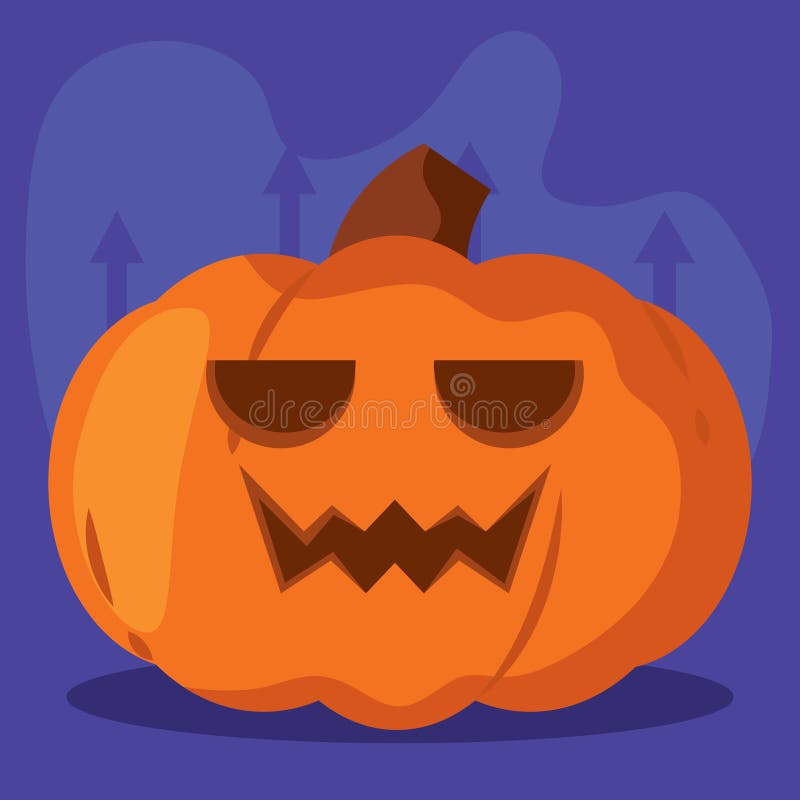 Jack-o-lantern Pumpkin with Sharp Teeth and Slanted Eyes, Vector Stock ...