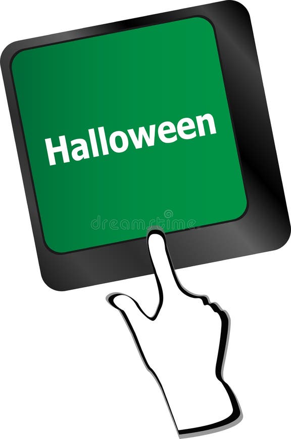 Halloween Key on Computer Keyboard Keys Isolated Stock Illustration ...