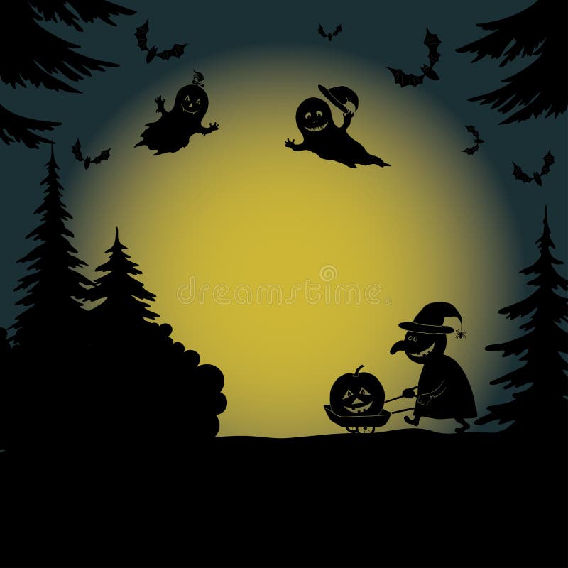 Halloween-Geist-Schattenbilder Vektor Abbildung - Illustration von ...