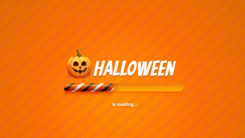 Halloween Loading Bar, Pumpkin, Horror Night Load Stock Vector ...