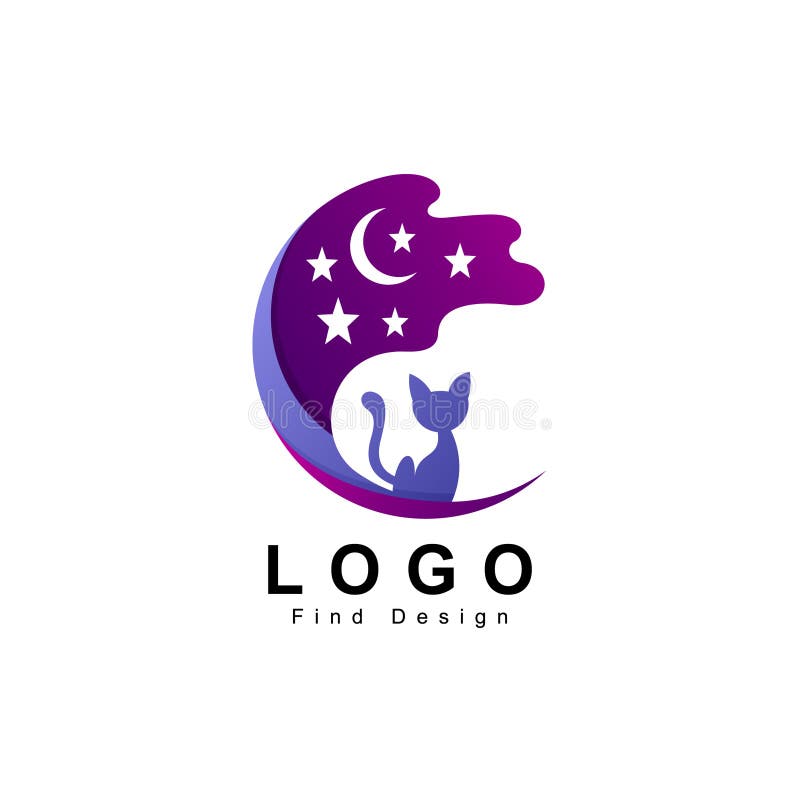 Moon Cat Logo Stock Illustrations – 2,449 Moon Cat Logo Stock ...
