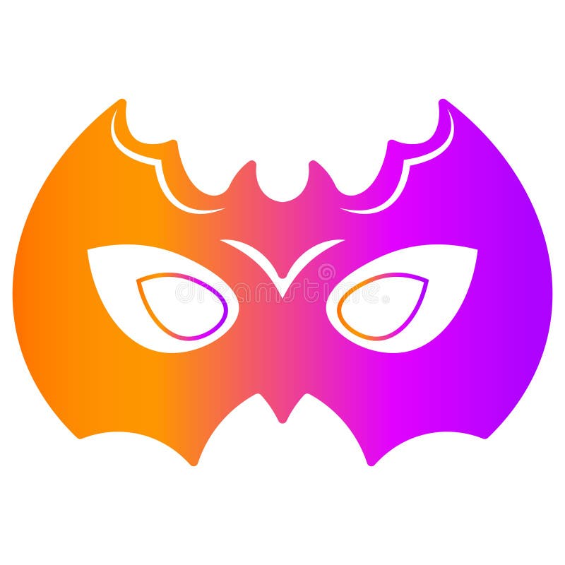 Halloween Mask Silhouette with Gradient Color. Stock Illustration ...