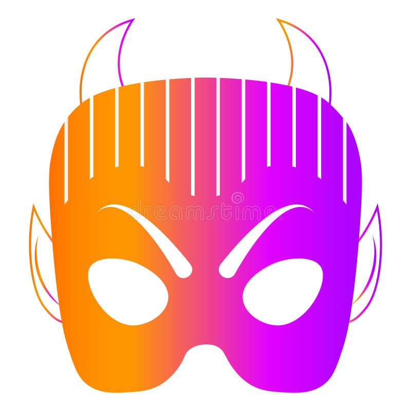 Halloween Mask Silhouette with Gradient Color. Stock Illustration ...