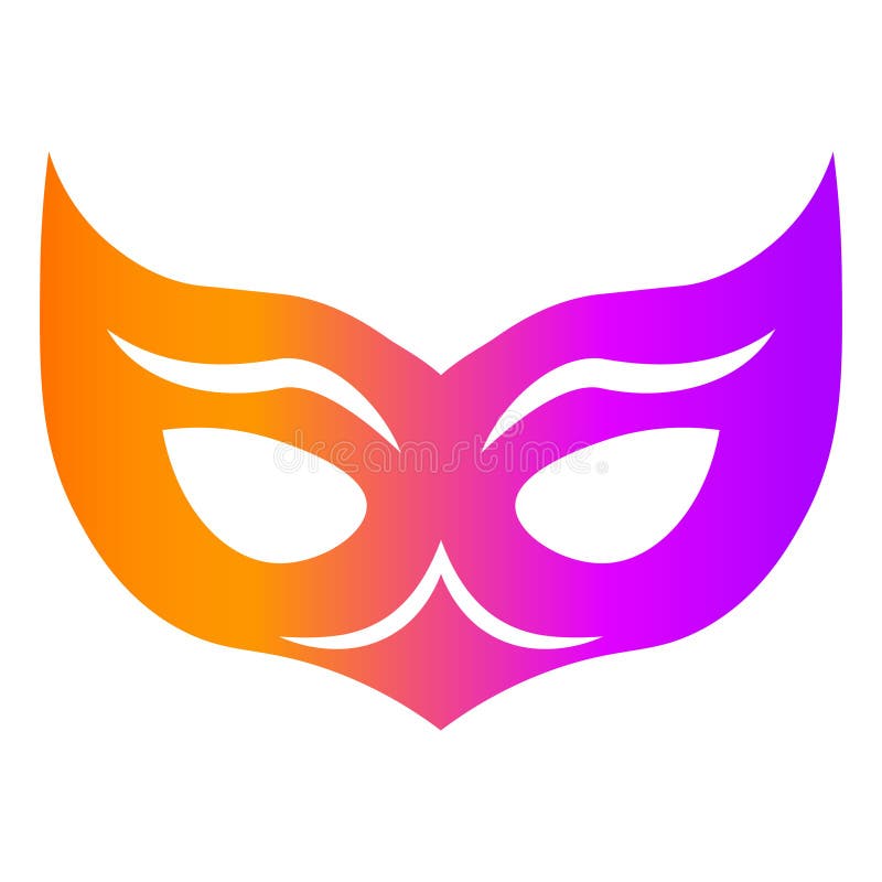 Halloween Mask Silhouette with Gradient Color. Stock Illustration ...