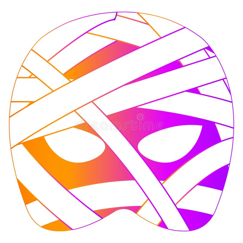Halloween Mask Silhouette with Gradient Color. Stock Illustration ...